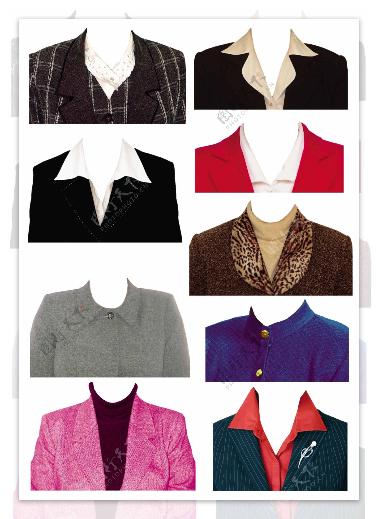 标准证件照女衣服模板图片素材-编号06584043-图行天下