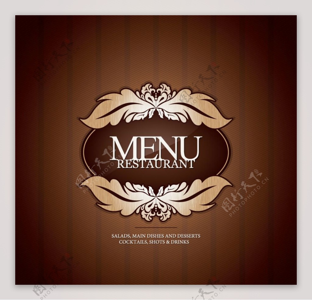 欧式花纹菜单封面设计图片素材-编号09335013-图行天下