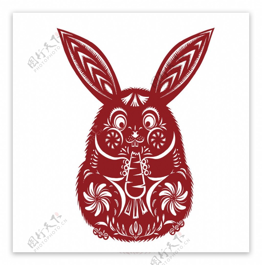 剪纸兔图片素材-编号10246153-图行天下