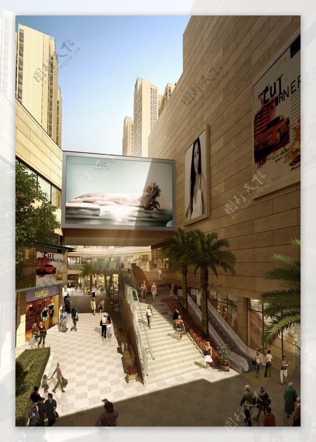 商业街效果图图片素材-编号10530773-图行天下
