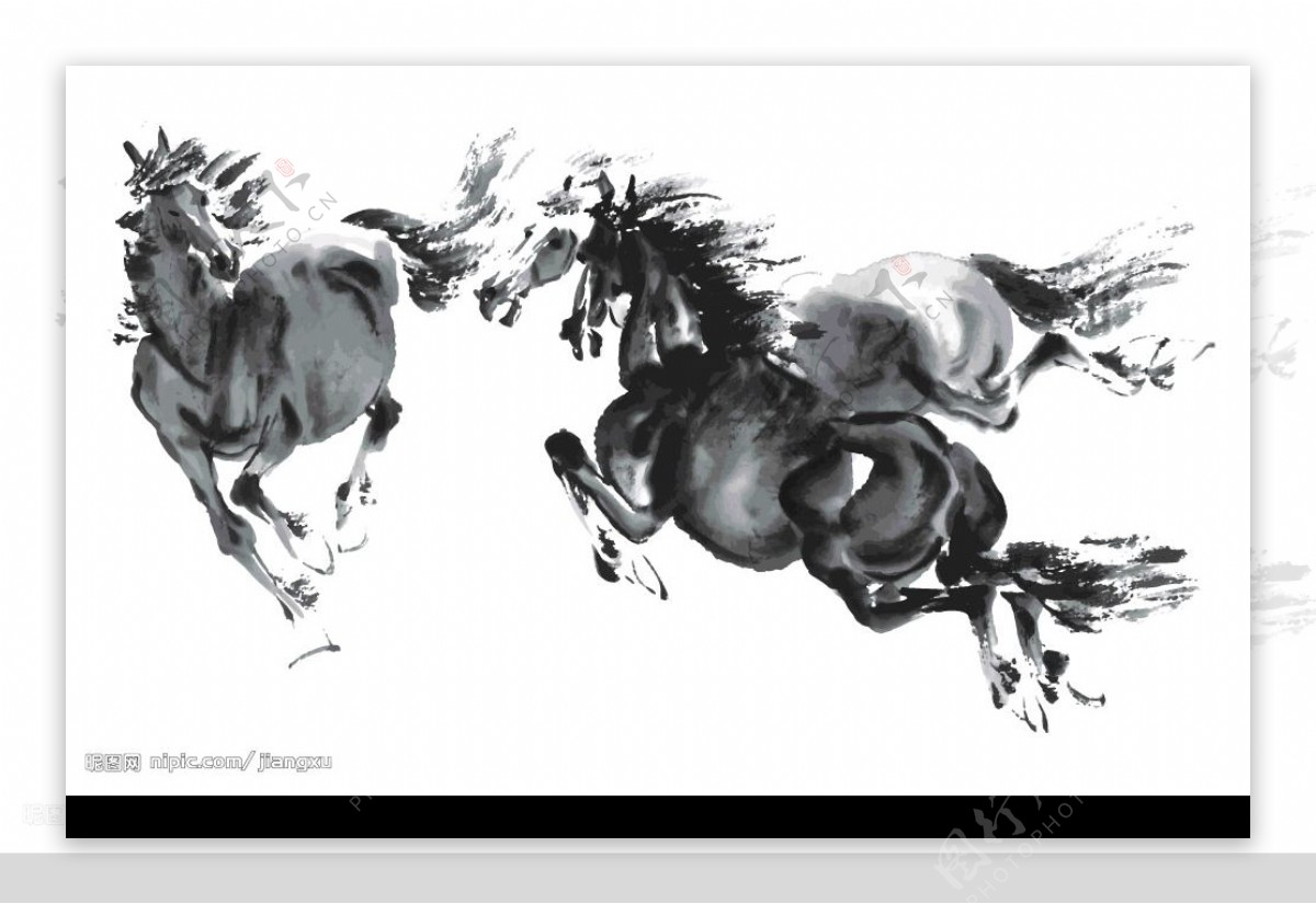 水墨马图片素材-编号15404653-图行天下