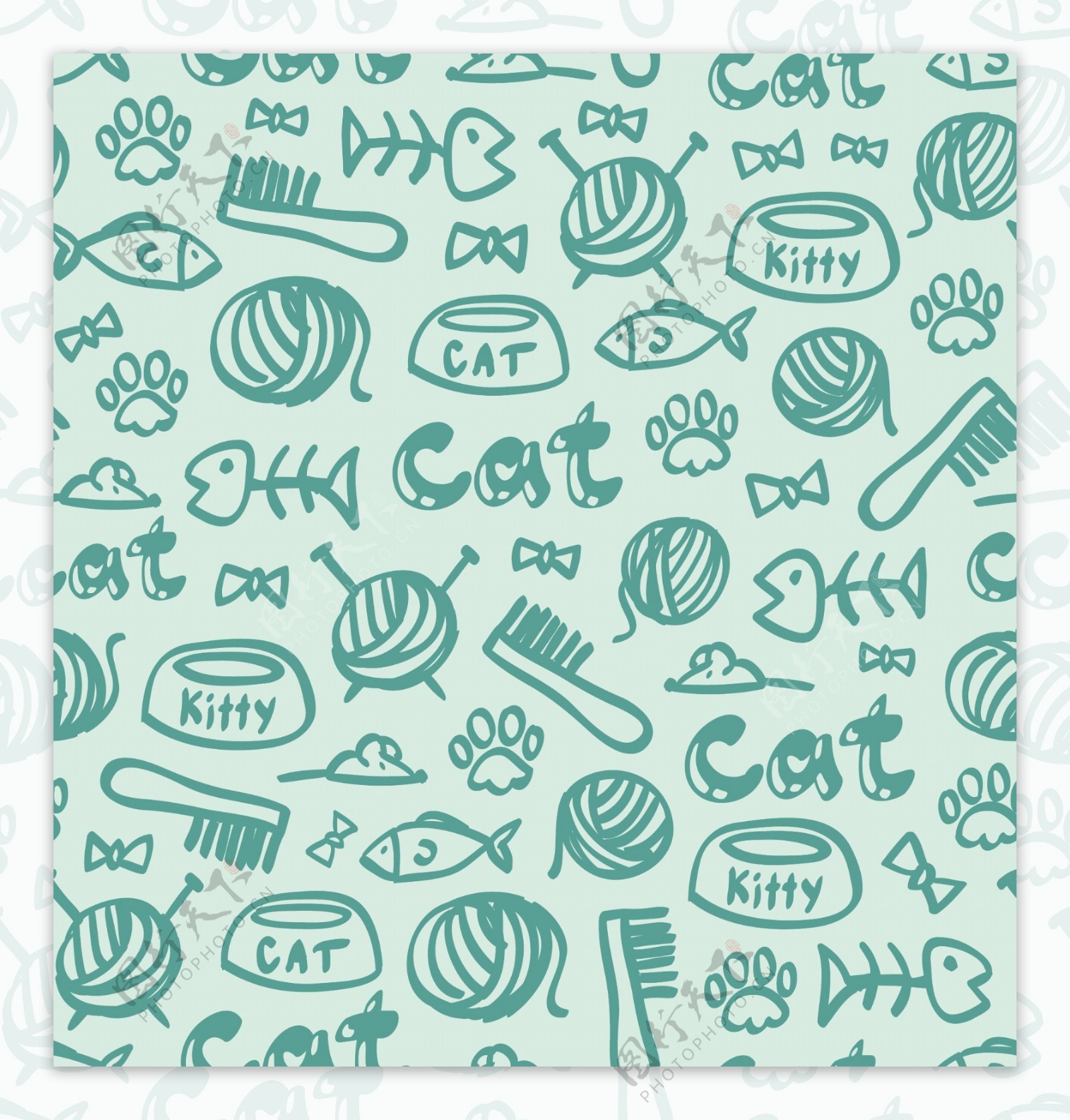 绿色童趣背景卡通涂鸦背景图片素材-编号23538693-图行天下