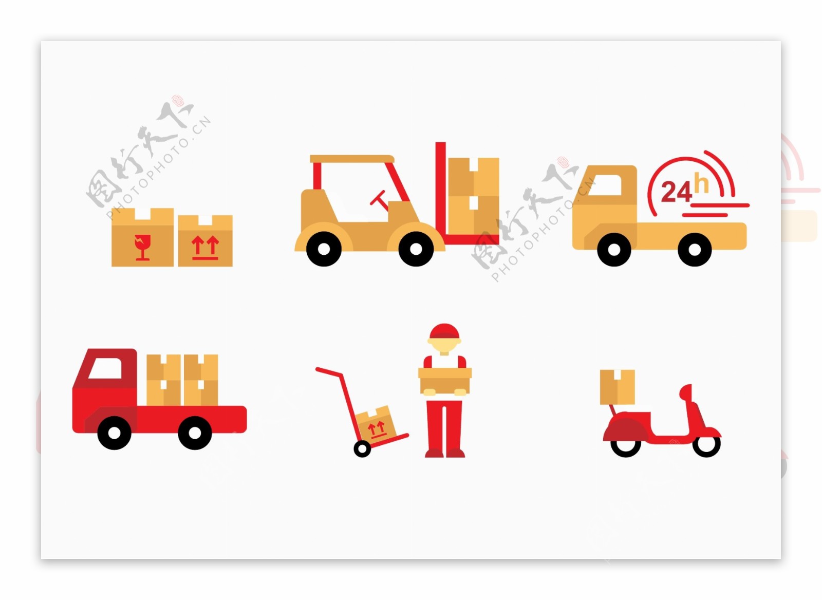 扁平搬运图标图片素材-编号24962043-图行天下