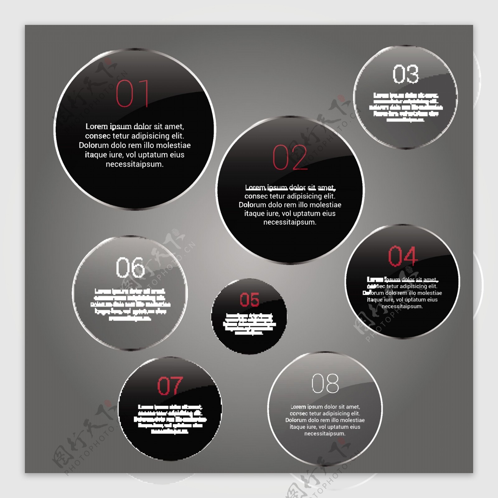 黑色圆形信息图表图片素材-编号25815793-图行天下
