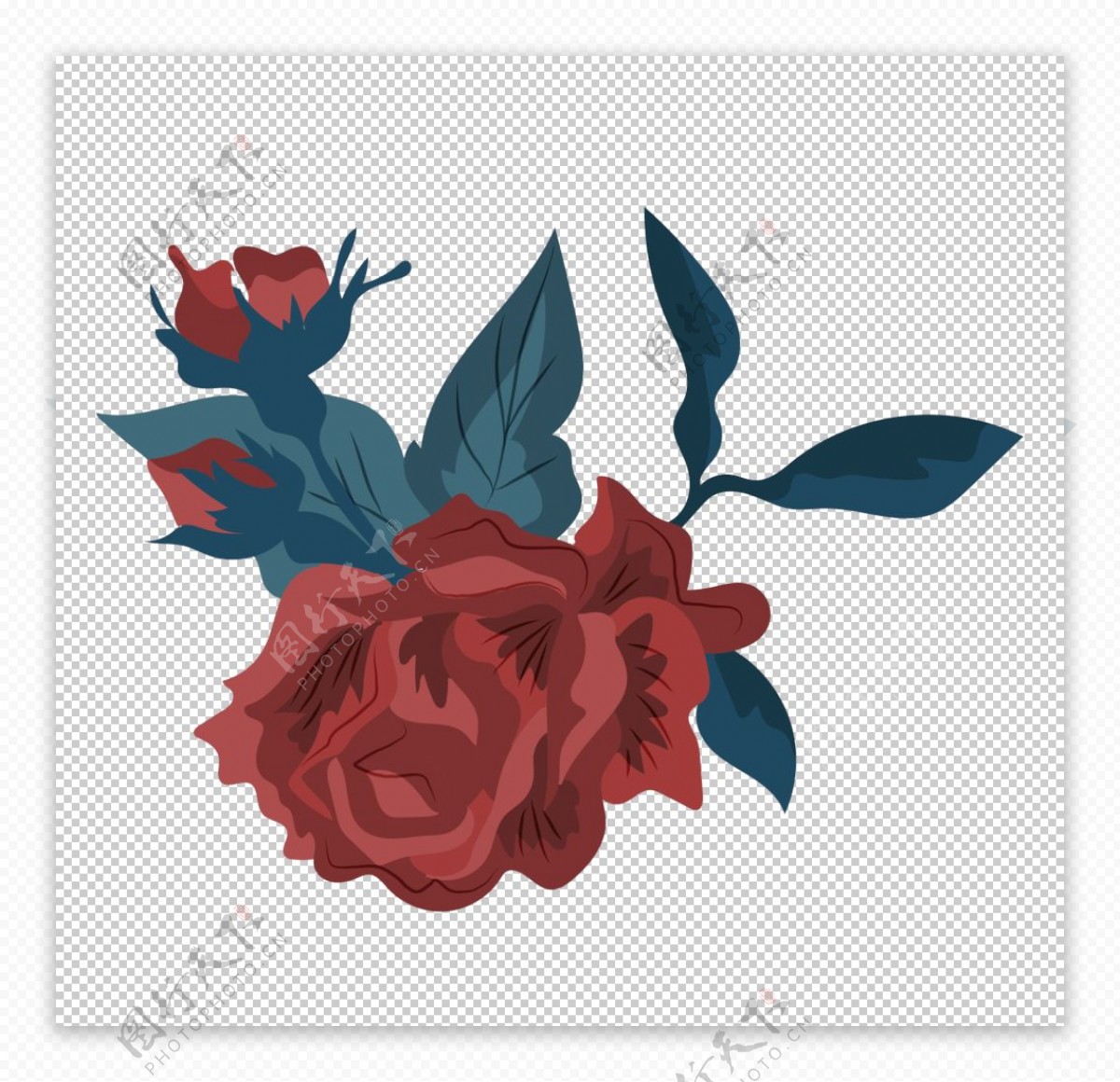 卡通玫瑰花图片素材-编号32232813-图行天下