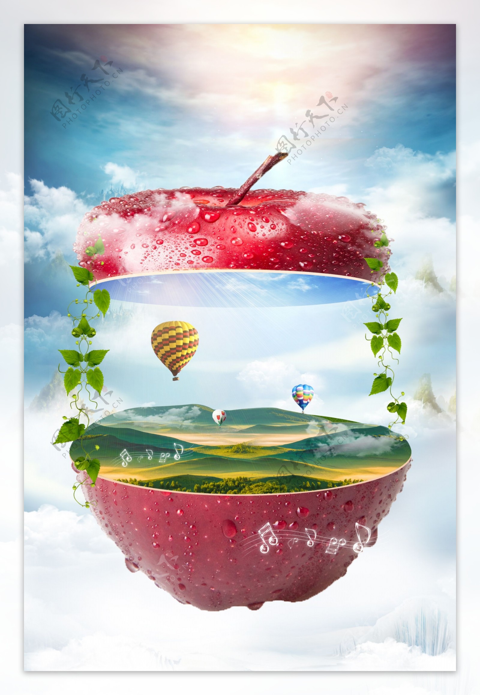 创意合成食物背景图片素材-编号32856903-图行天下