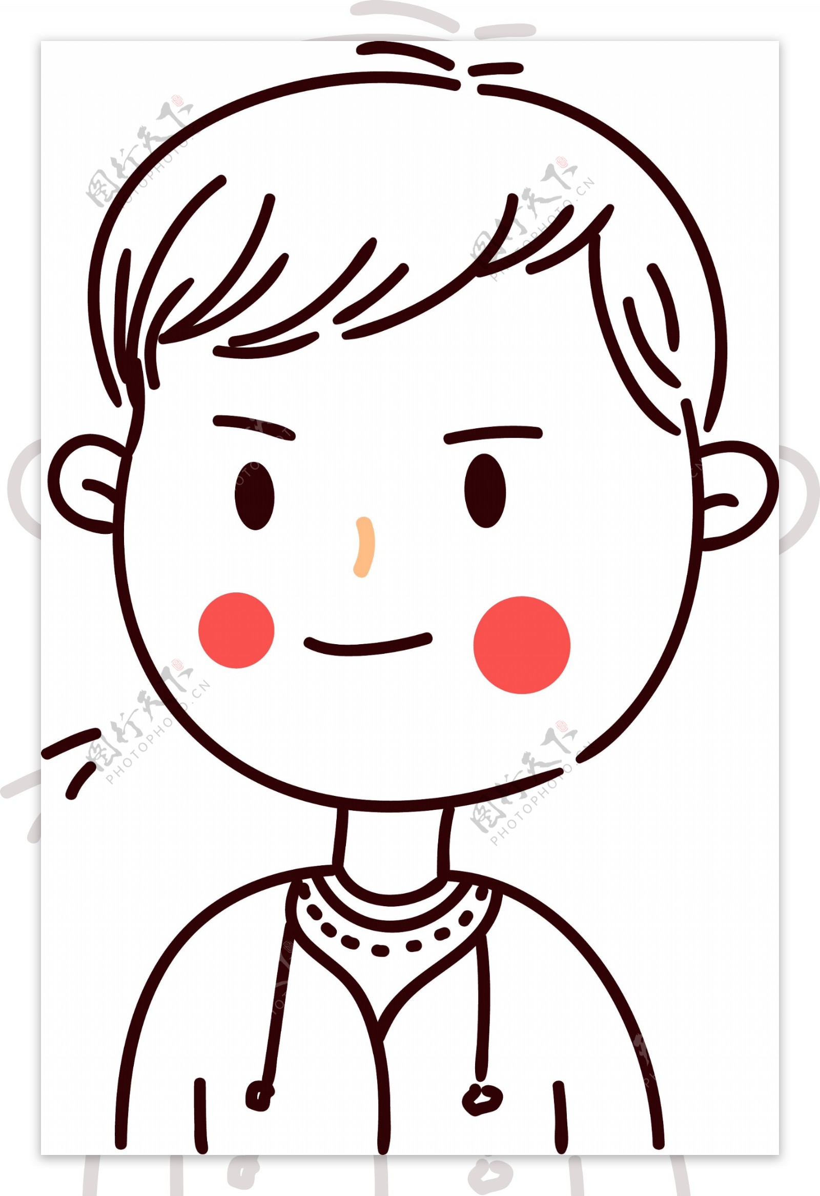 可爱线条头像男生图片素材-编号33014073-图行天下