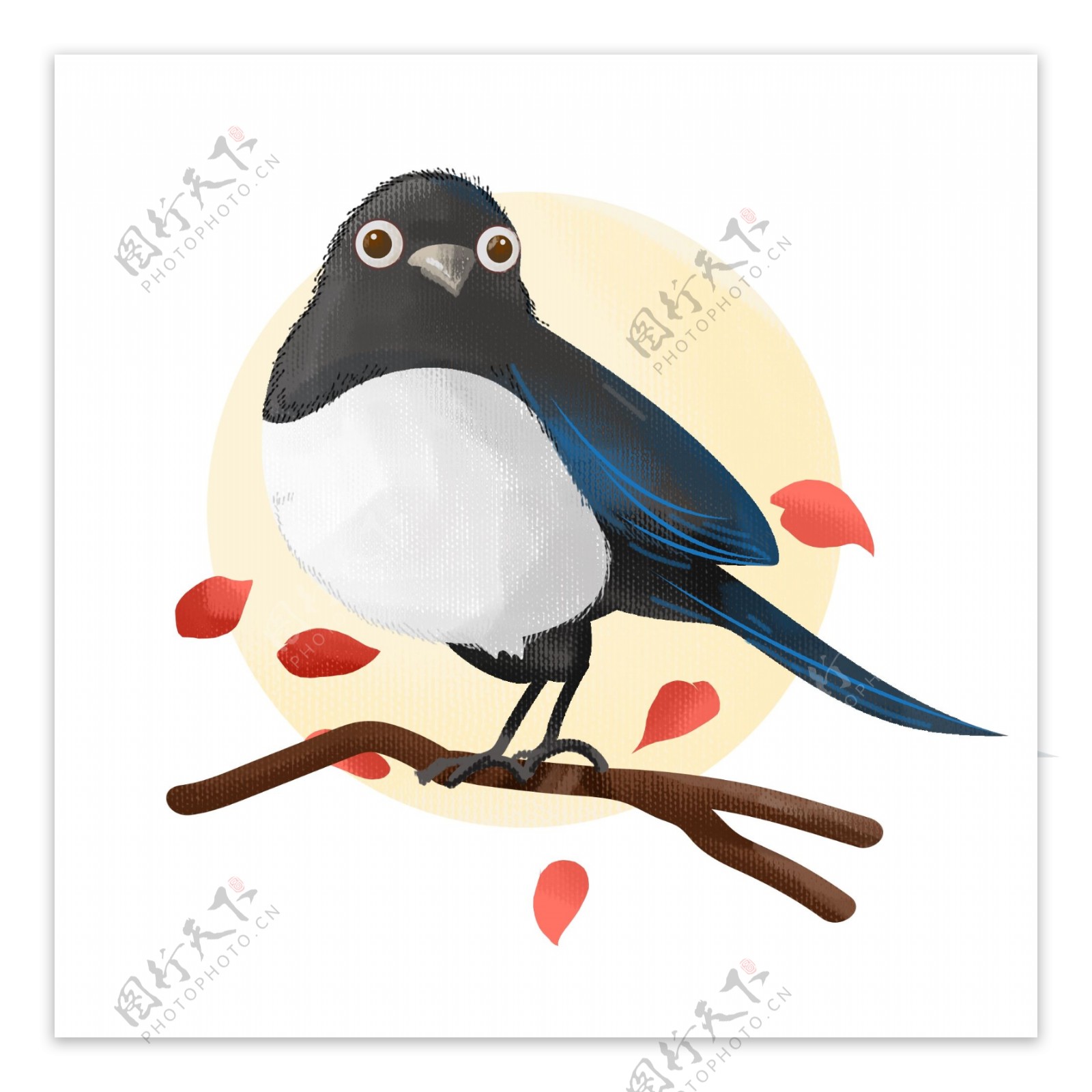 中国传统节日七夕节喜鹊爱情元素图片素材-编号33178433-图行天下